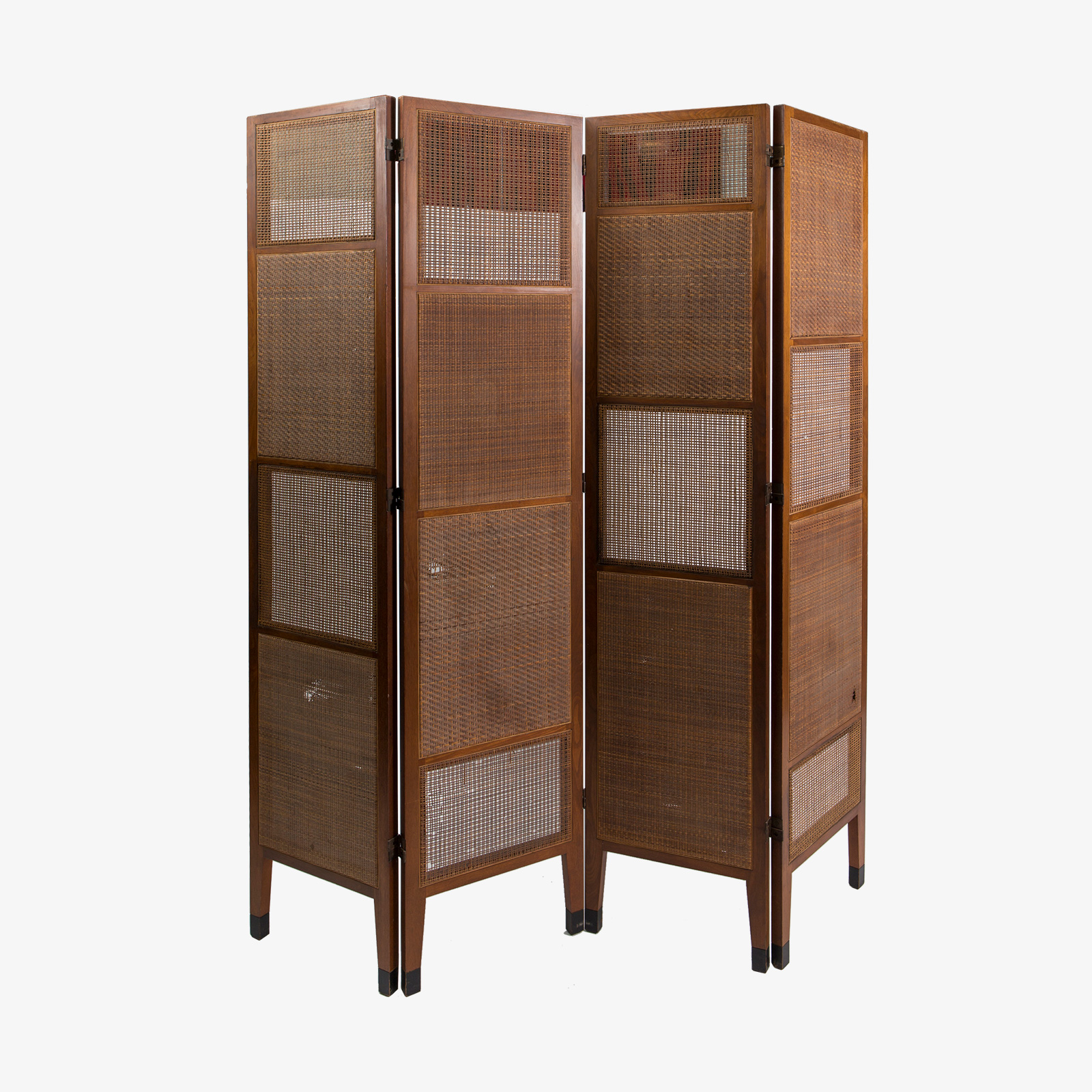 Very rare walnut and cane screen by Edward Wormley – reGeneration